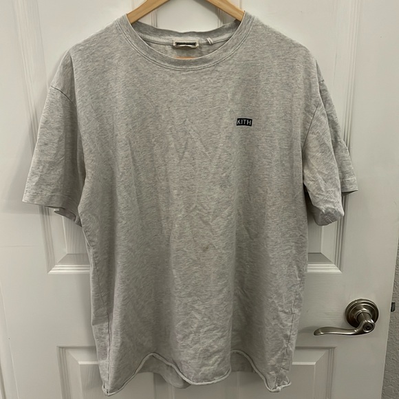 Kith | Shirts | Kith Light Heather Gray Lax Tee With Stain | Poshmark
